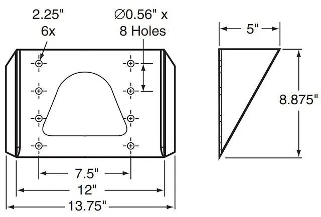 WING PLATE LEG DOUBLER BRACKET CS UT3-1103-124 - For Heavy Trucks